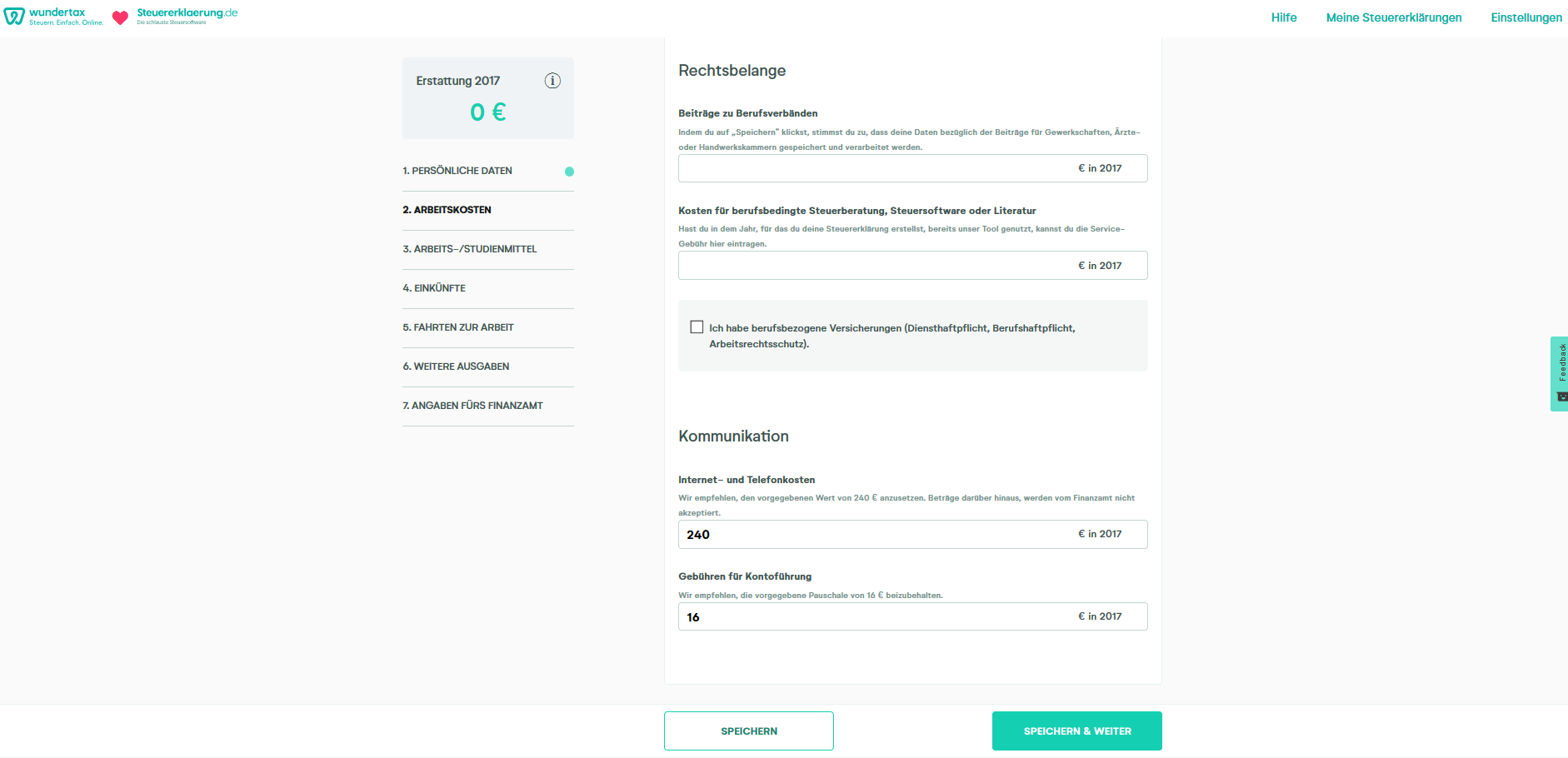 wundertax im Test und Vergleich